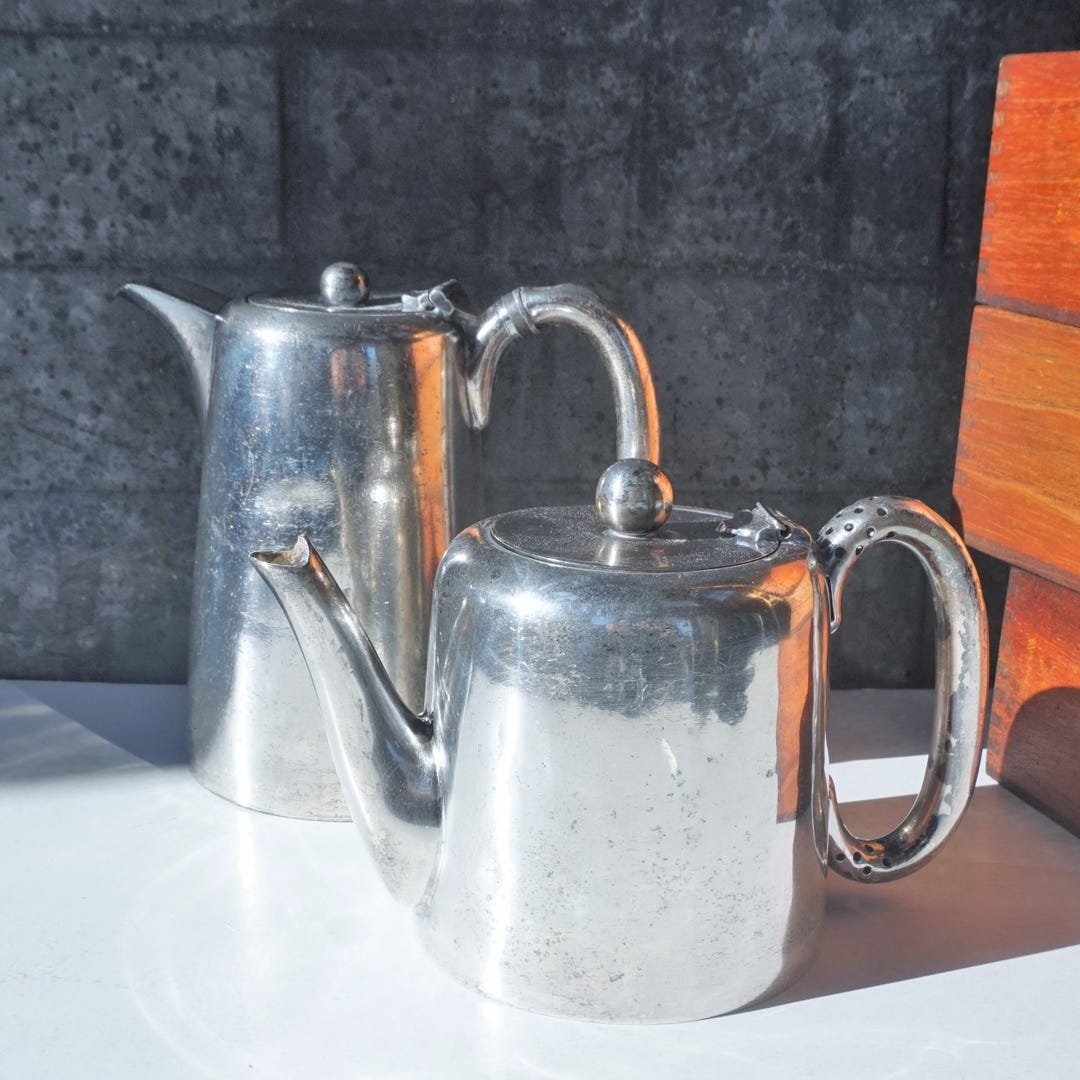 Silver Teapots / Vintage Little Insulated Pots / Sheffield England ...