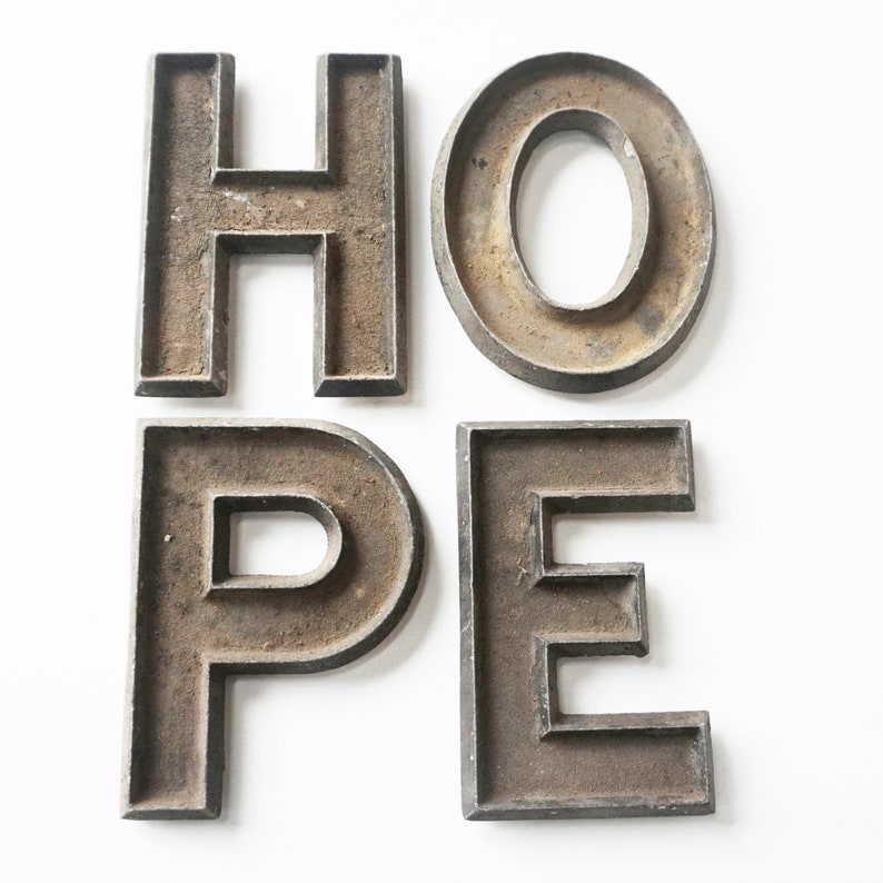 HOPE / Vintage Letters / Cast Metal With Layers of Paint / 6" Tall ...