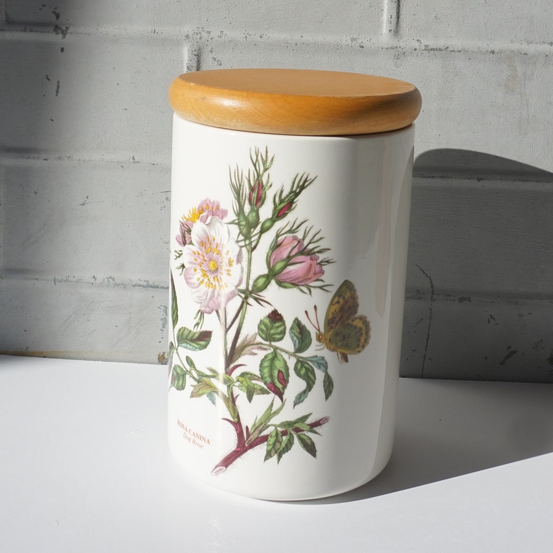 Portmeirion Botanic Garden China / Canister With Wooden Lid / Great ...
