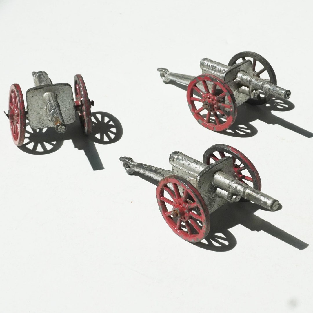 Cannons / 3 Tiny Cannons / Made in USA / Red Wheels - Etsy