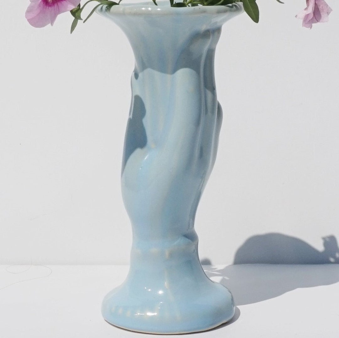 Blue Hand Vase / Small Hand Figure Creates This Interesting Vase - Etsy