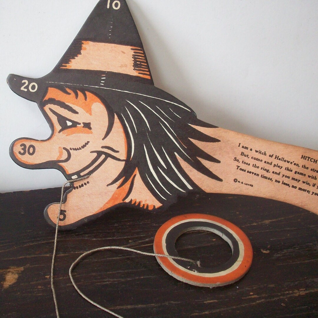 Vintage Halloween Handheld Childs Game / Hitchy Witchy / Reto Game ...