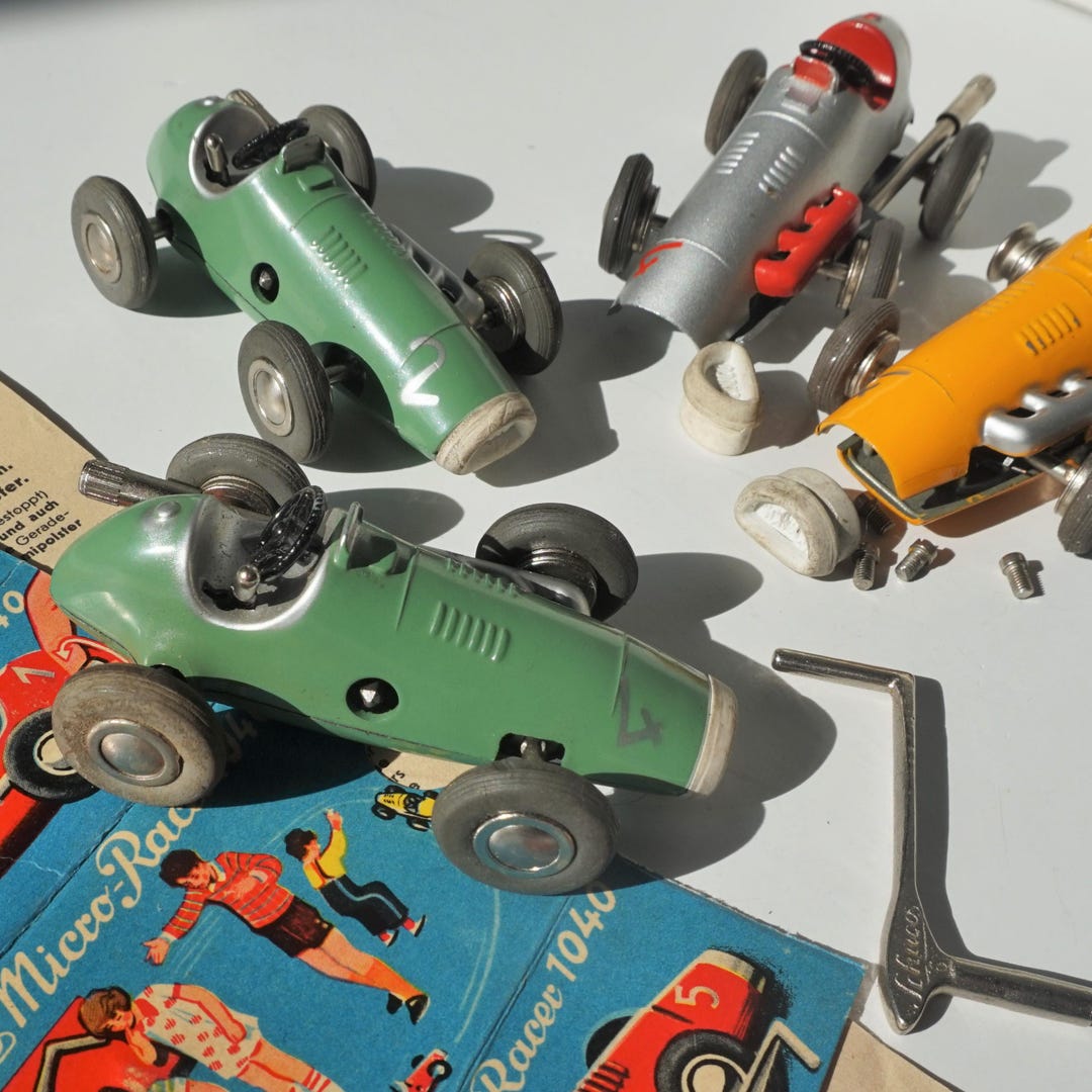 Schuco Micro Racers #1040 / 4 Cars / 2 Functional / Paper Instructions ...