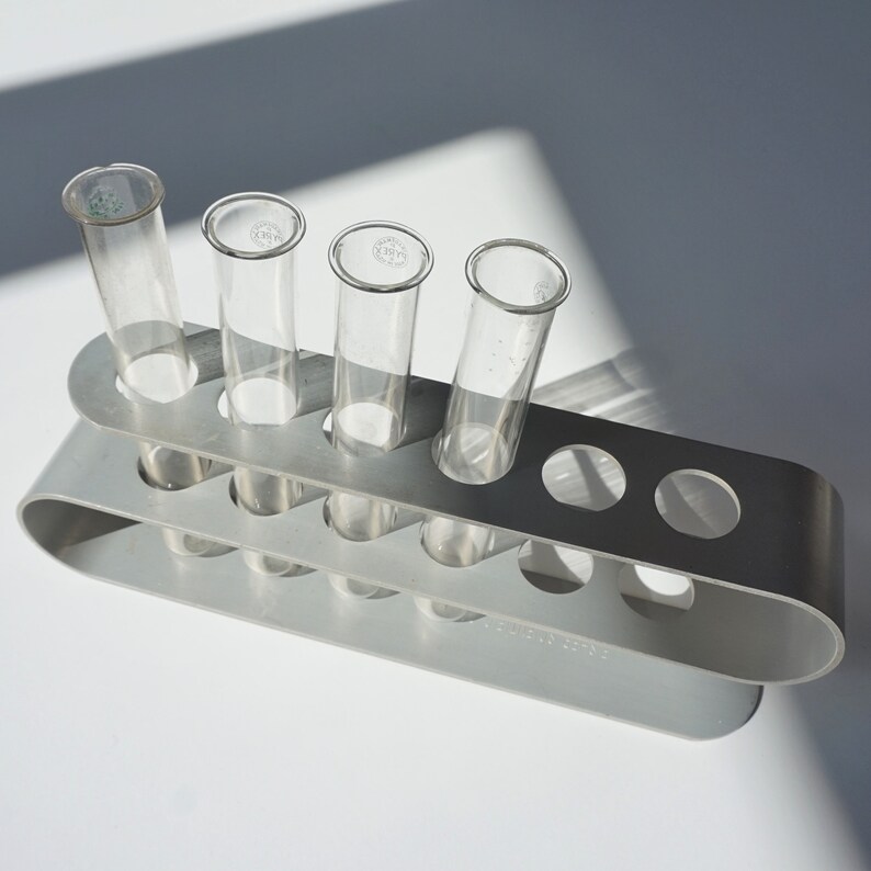 Science Glass / Test Tubes With Aluminum Stand / Pyrex | Etsy