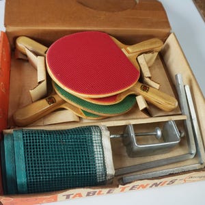Table Tennis Game From the 1950's / Vintage Clamp on Net and Wood ...