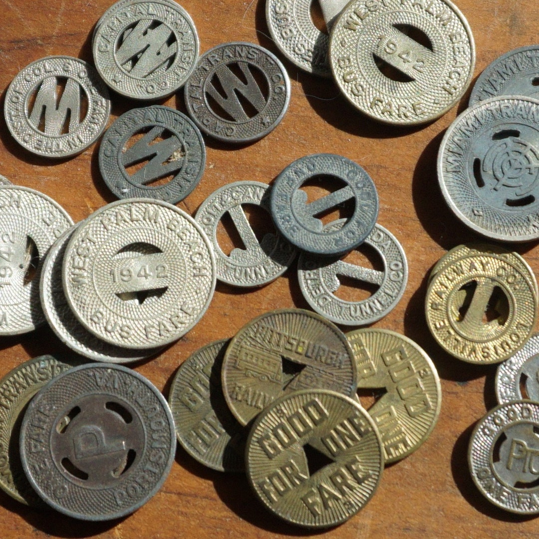 Tokens /bus /trolley Fare / Philadelphia, Detroit, Palm Beach, DC ...
