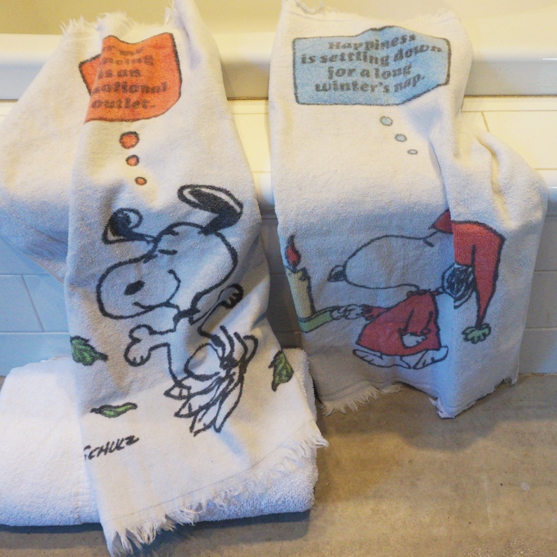Snoopy Hand Towels / Vintage Snoopy | Etsy