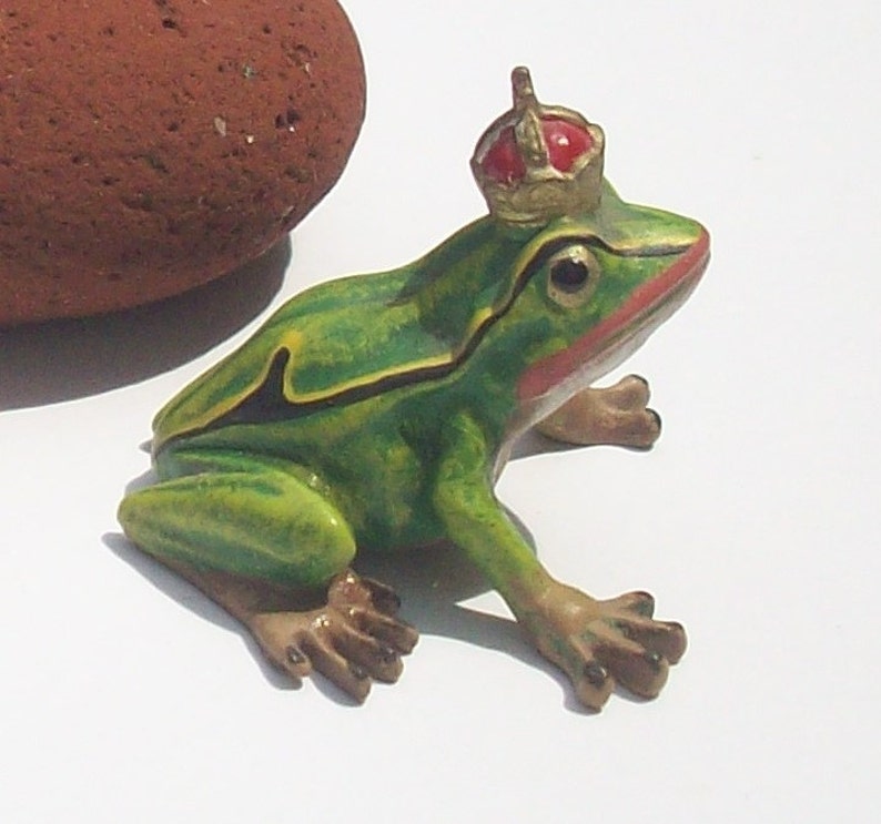 Enamel Frog With Crown / Tiny Hand-painted / Signed PB / Prince ...