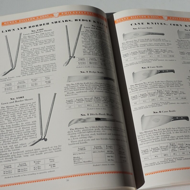 Tool Catalog / Disston Philadelphia - Etsy