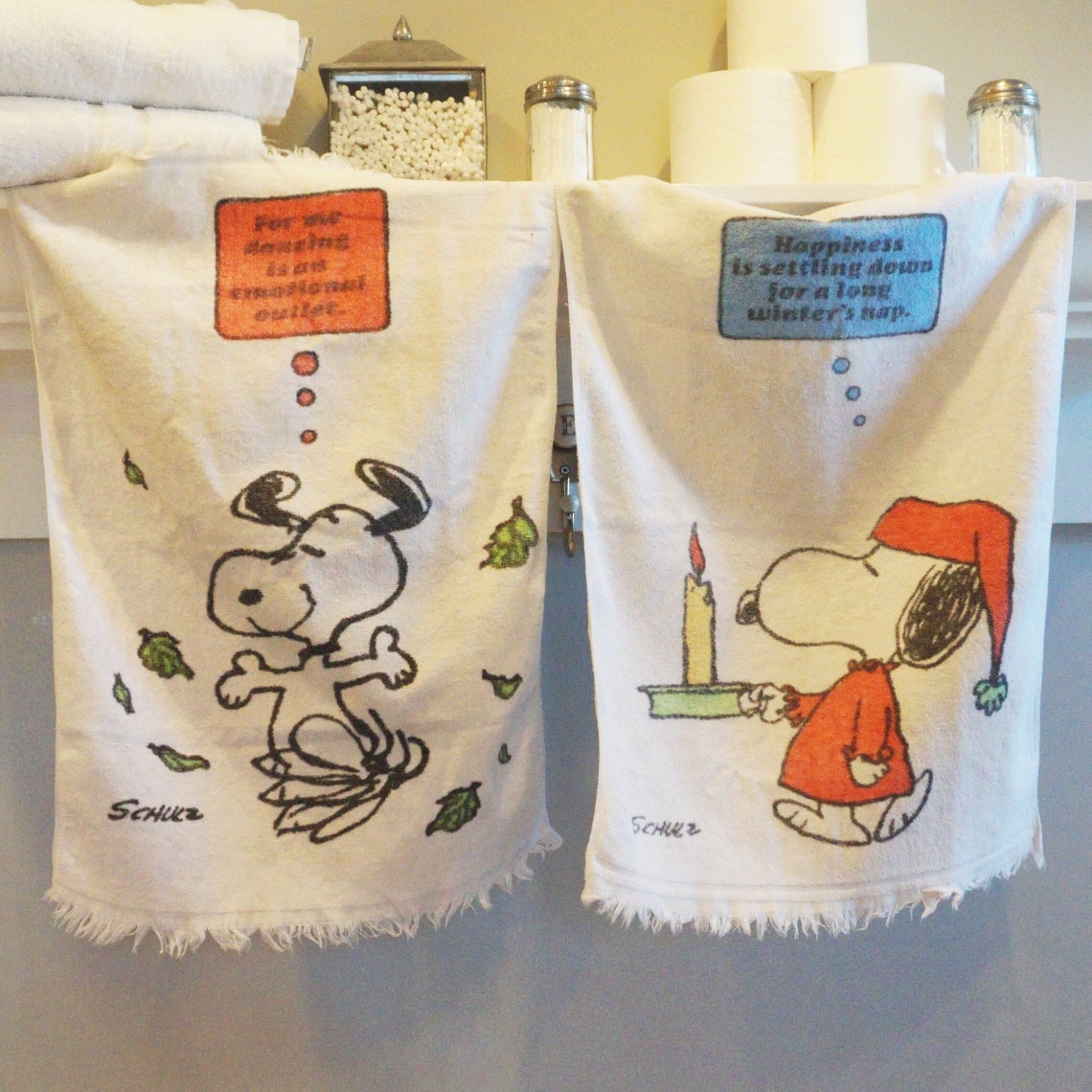 Snoopy Hand Towels / Vintage Snoopy | Etsy