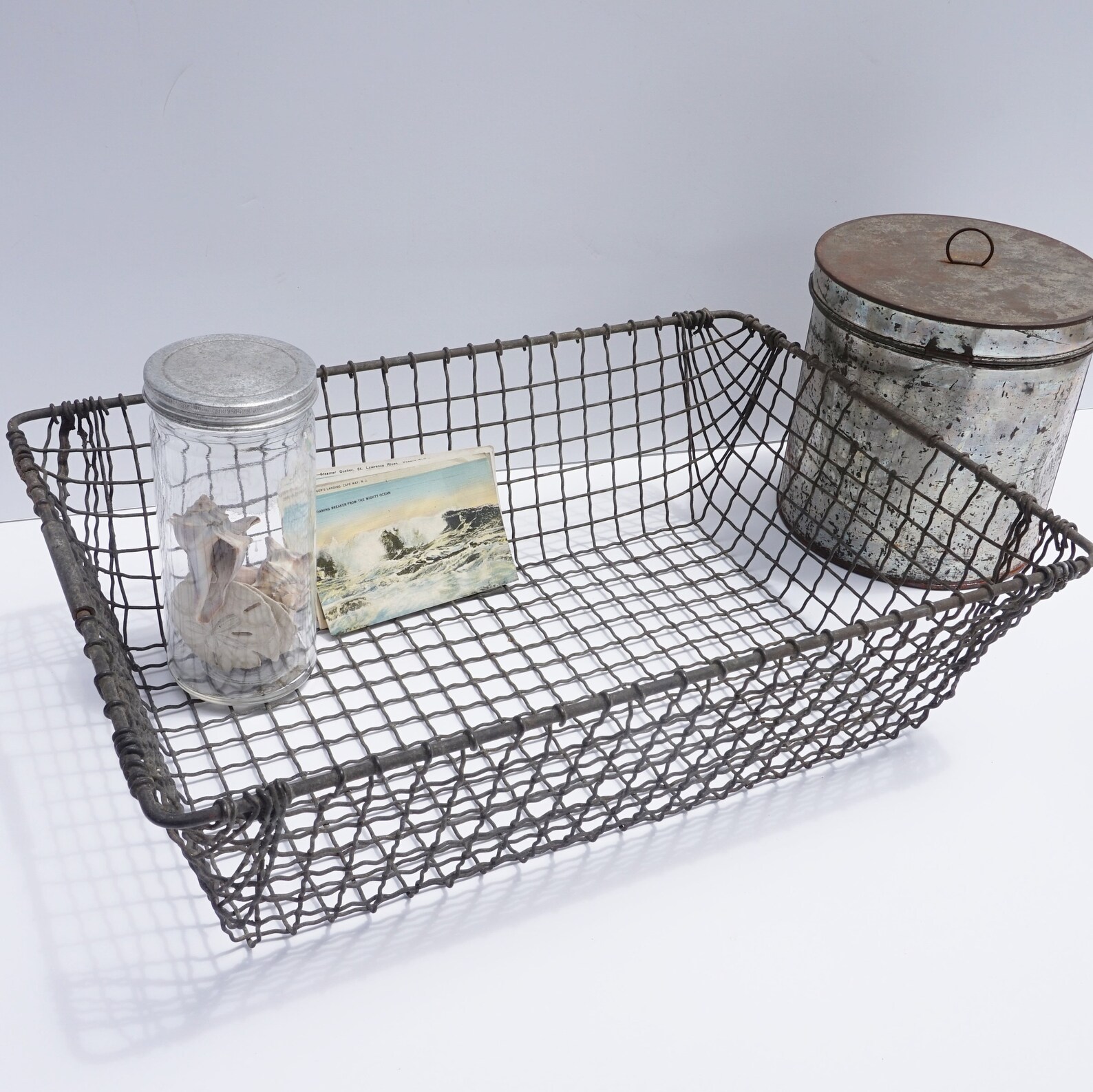 Wire Tray / Large Metal Tray With Handles / Beautiful Industrial Relic ...