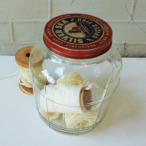 Glass Jar / Silver Sea Spiced Fish / Heavy Large Rounded Shaped / Great ...