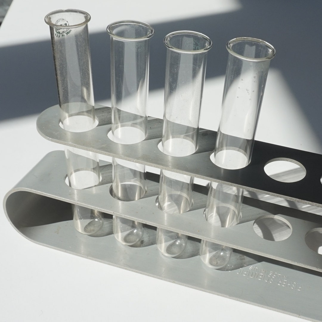 Science Glass / Test Tubes With Aluminum Stand / Pyrex Laboratory Glass ...