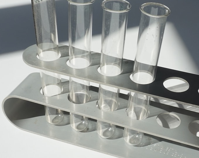 Science Glass / Test Tubes With Aluminum Stand / Pyrex Laboratory Glass ...