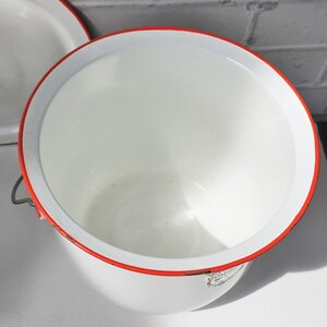 Enamelware Bucket With Lid / Unused / Lightweight / Composter / Great ...