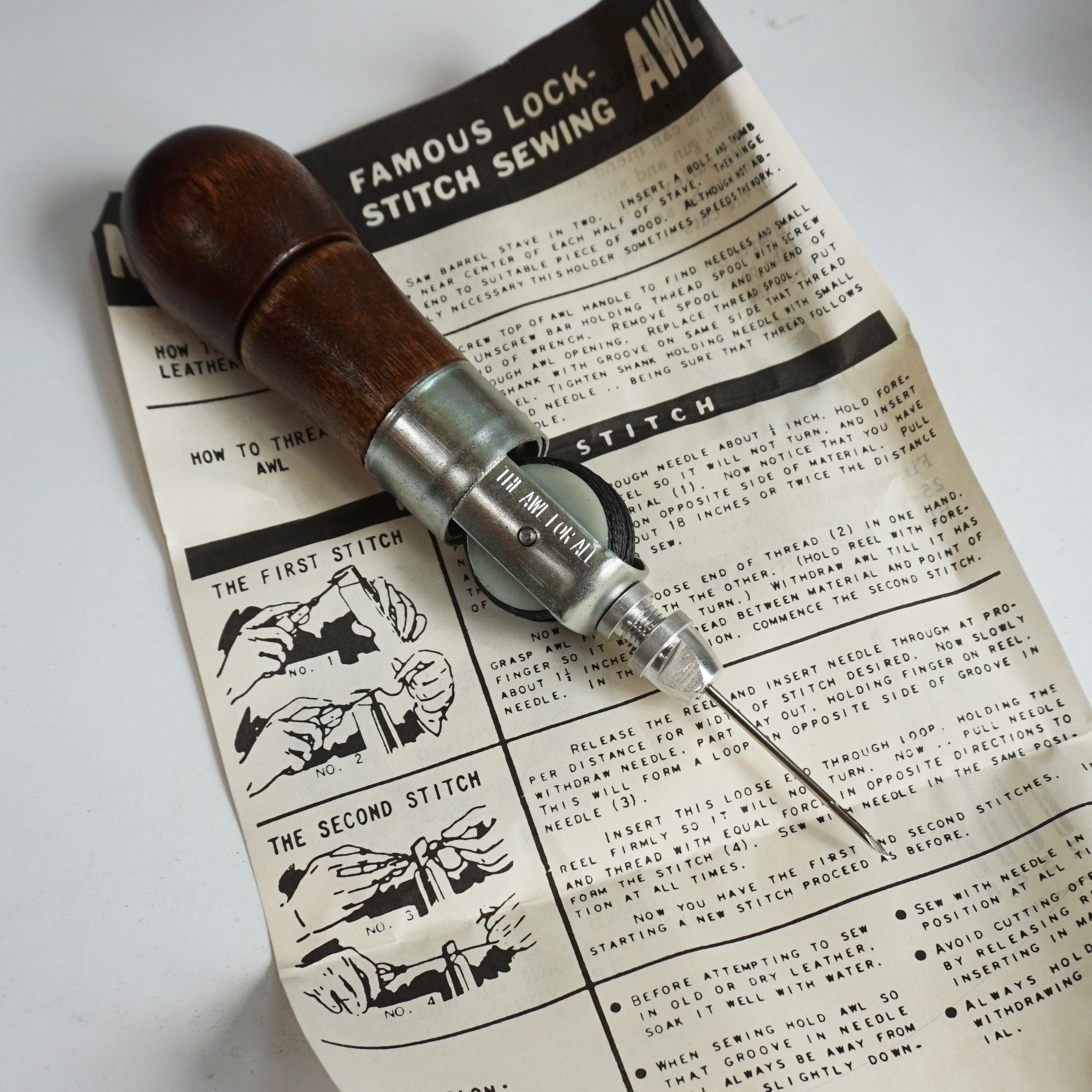 Hand Held Antique Leather Awl