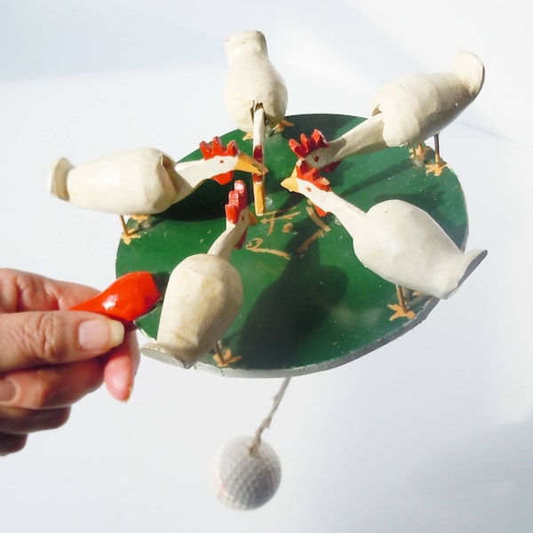 Wooden Chicken Toy - Etsy