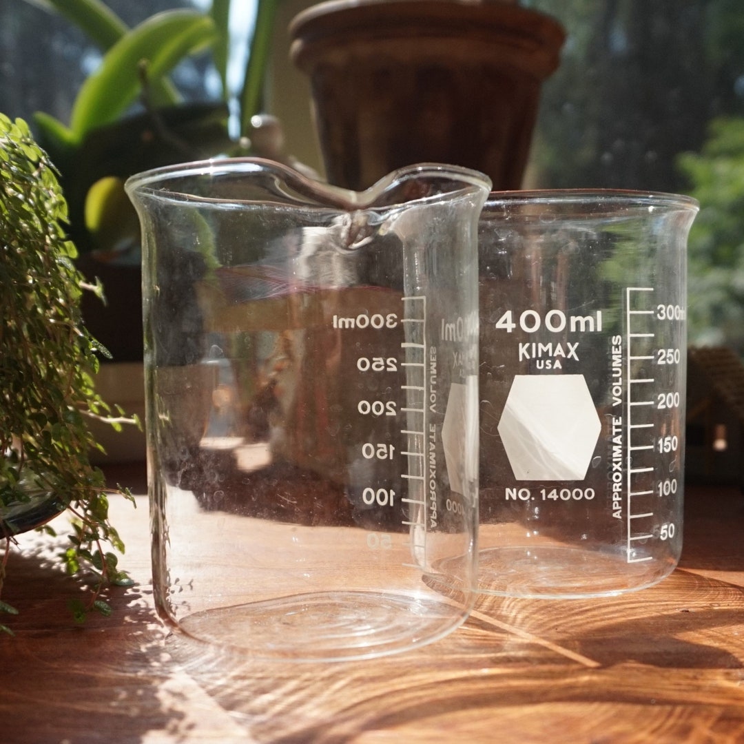 Science Glass / 2 Vintage Beakers / Kimex Laboratory Glass / 400 Ml ...