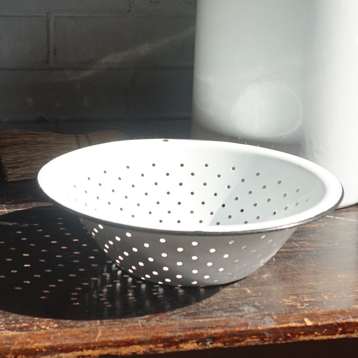 Enamelware / Round Colander / Lightweight / Charming Useful - Etsy