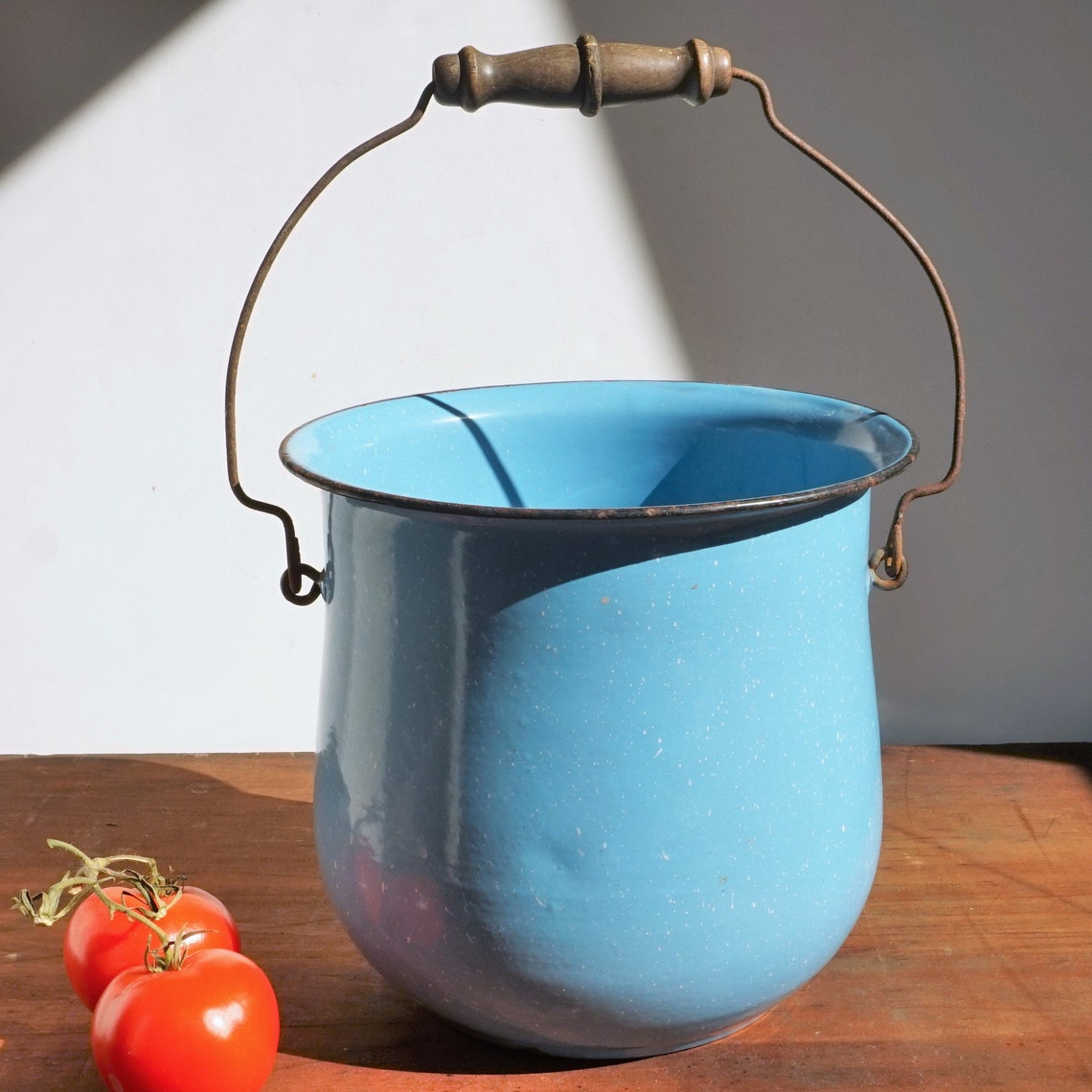Enamelware Bucket / Rare Blue Color / Chamber Pot / | Etsy