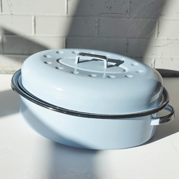 Blue Enamel Roaster - Etsy