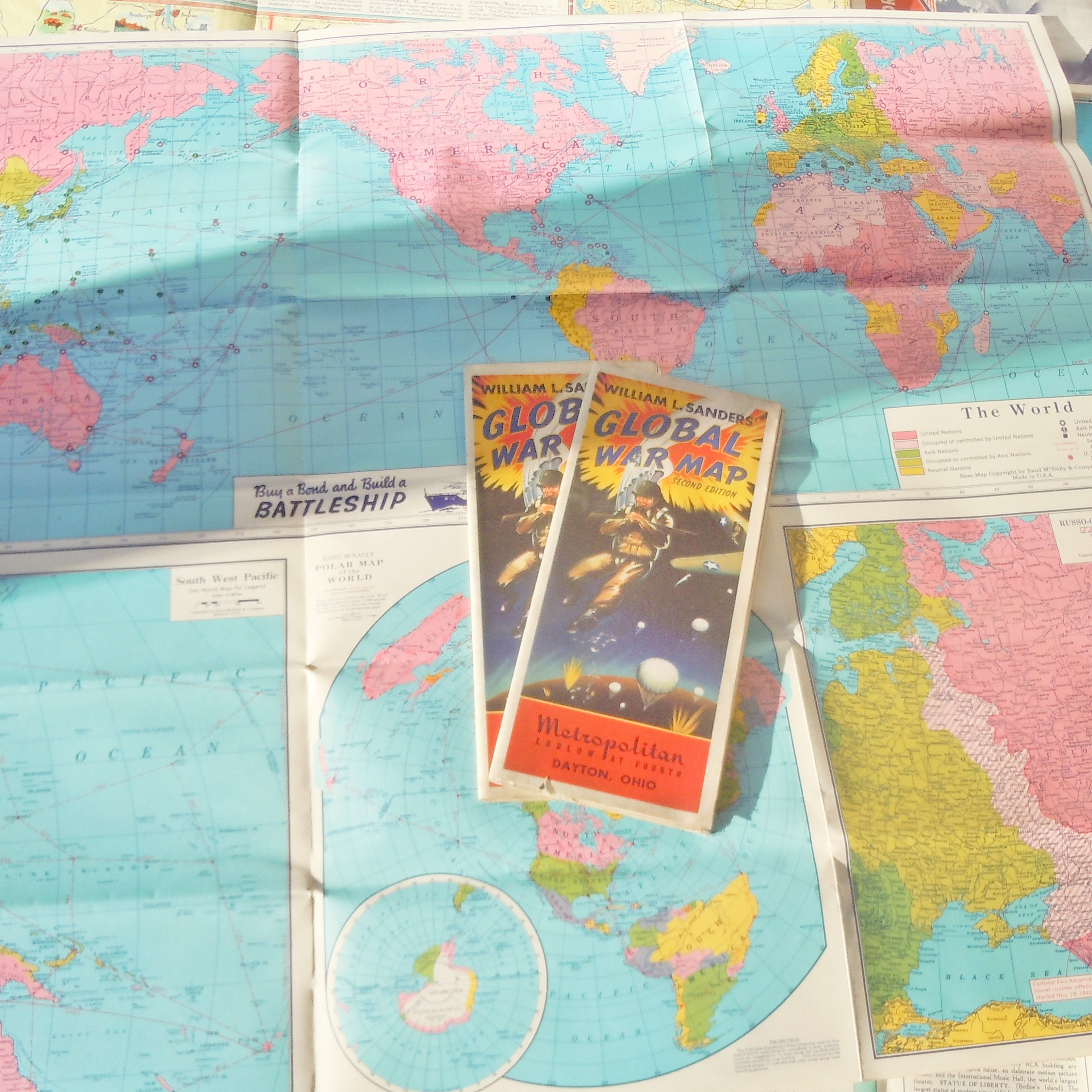 Global War Map / Vintage Map of World Conflict in the 1940's ...