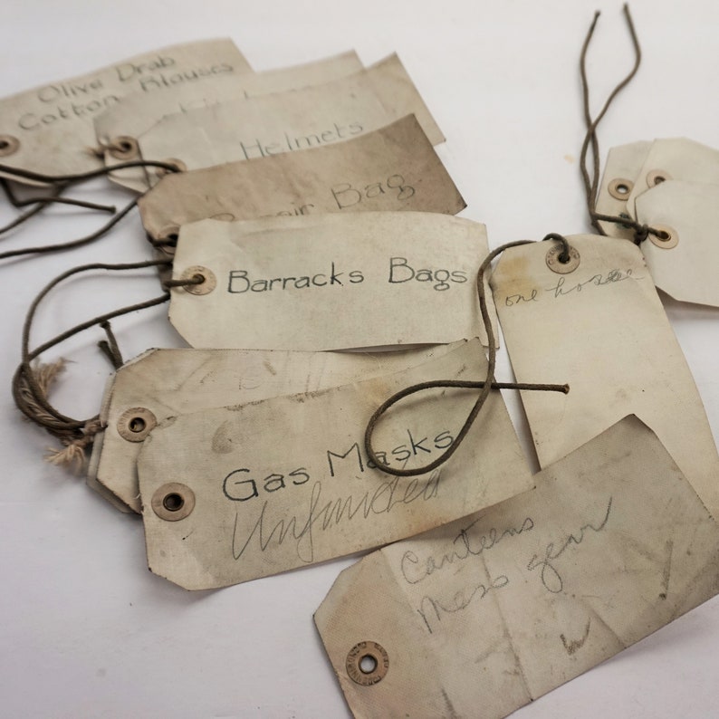 Military Tags / Linen With Grommets / 13 Total / Original - Etsy