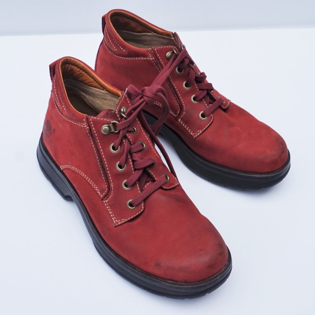 Timberland Boots / Dark Red Suede / Great Hiking Boots - Etsy