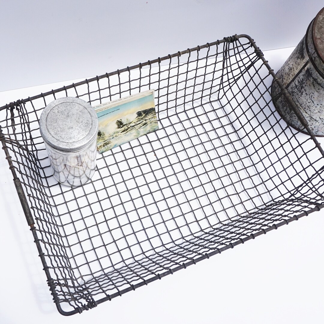 Wire Tray / Large Metal Tray With Handles / Beautiful Industrial Relic ...