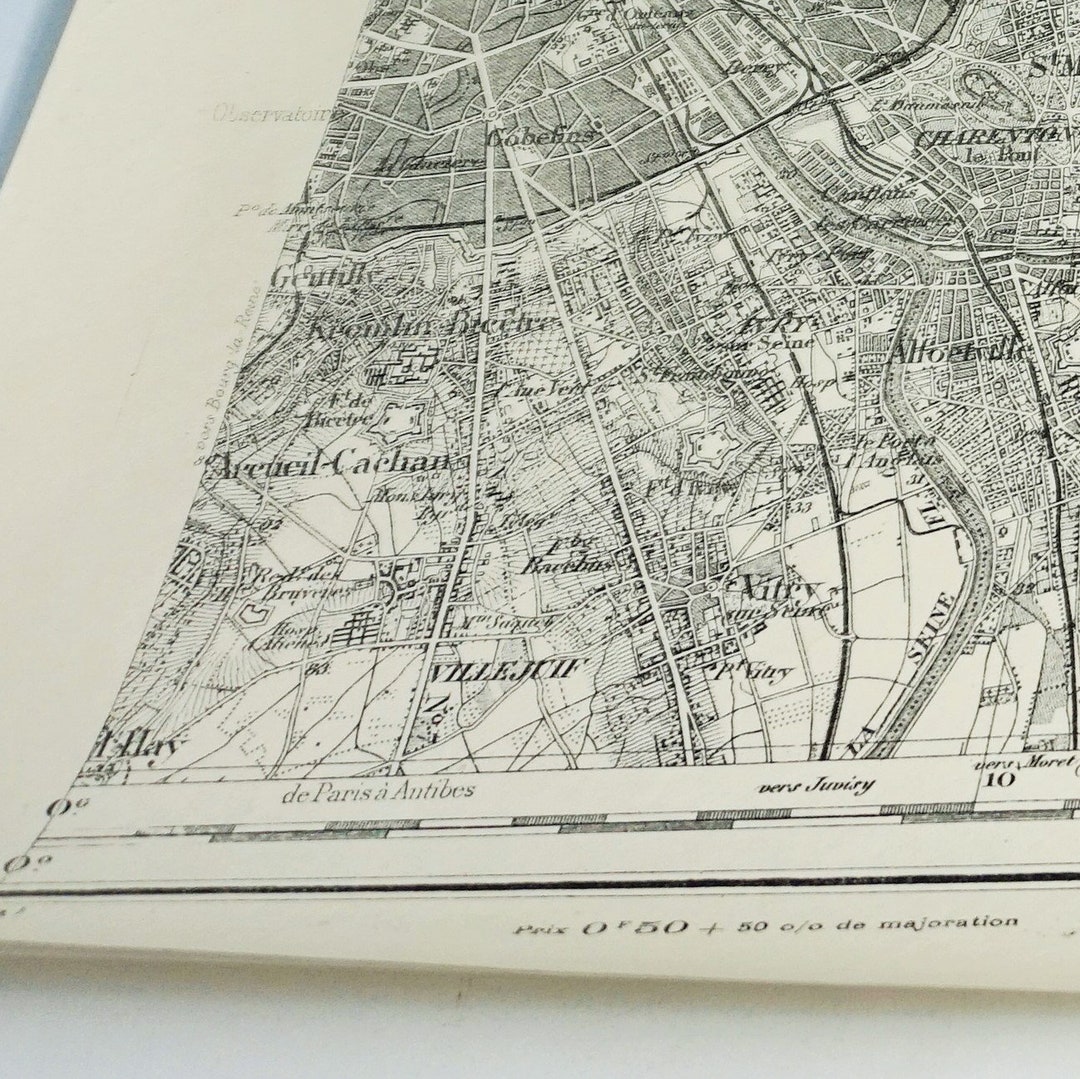 Paris 1901 / 2 Authentic Maps / Not a Digital Print / Beautiful ...