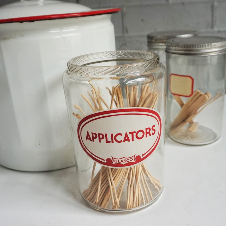 Clear Heavy Glass Jar / Labeled Applicator / Larger Wide-mouth ...