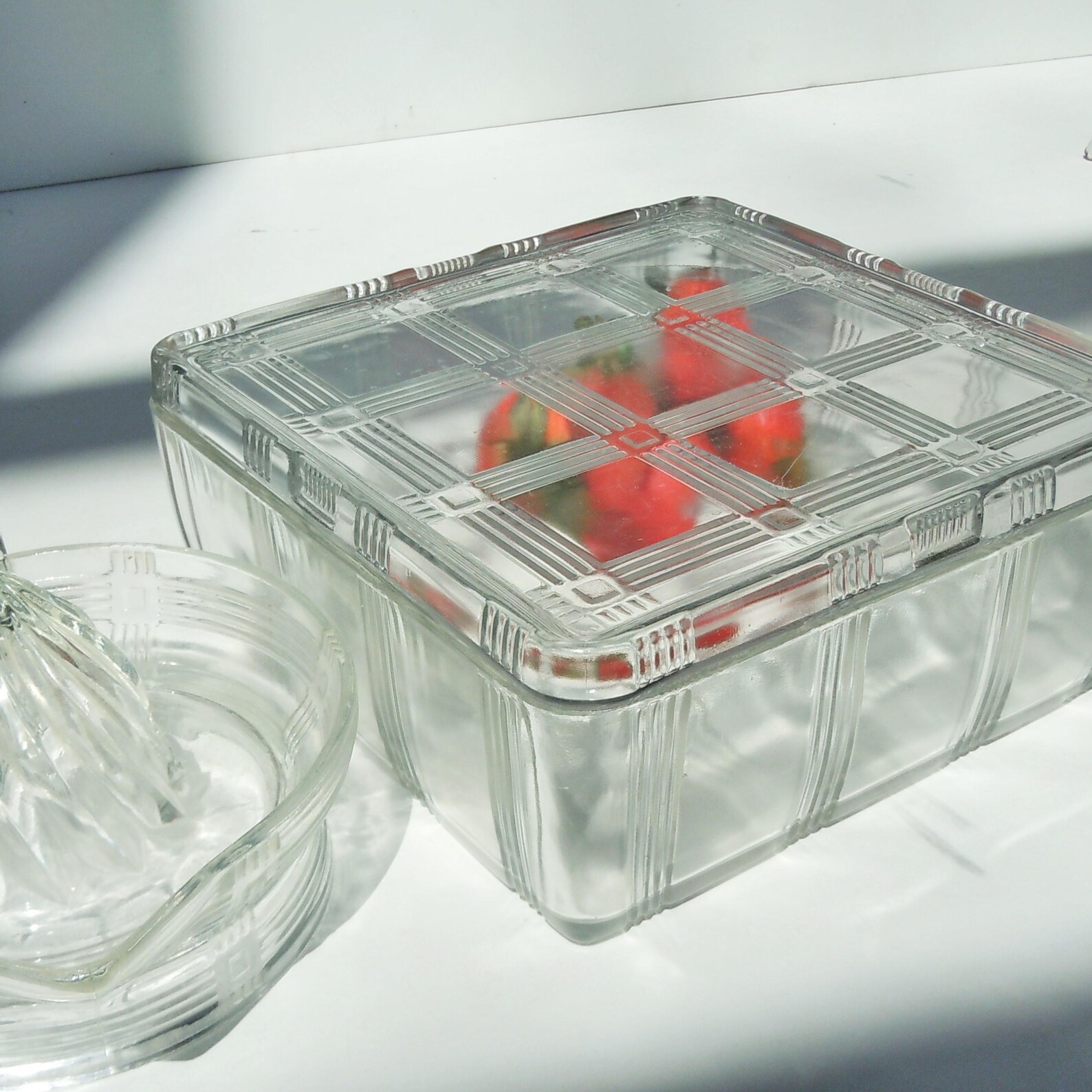 Refrigerator Storage / Clear Glass Storage / Clear Glass Art - Etsy