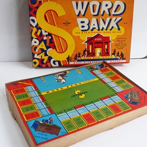 Board Game From the 1940's / Word Bank Game / Interesting Art and ...