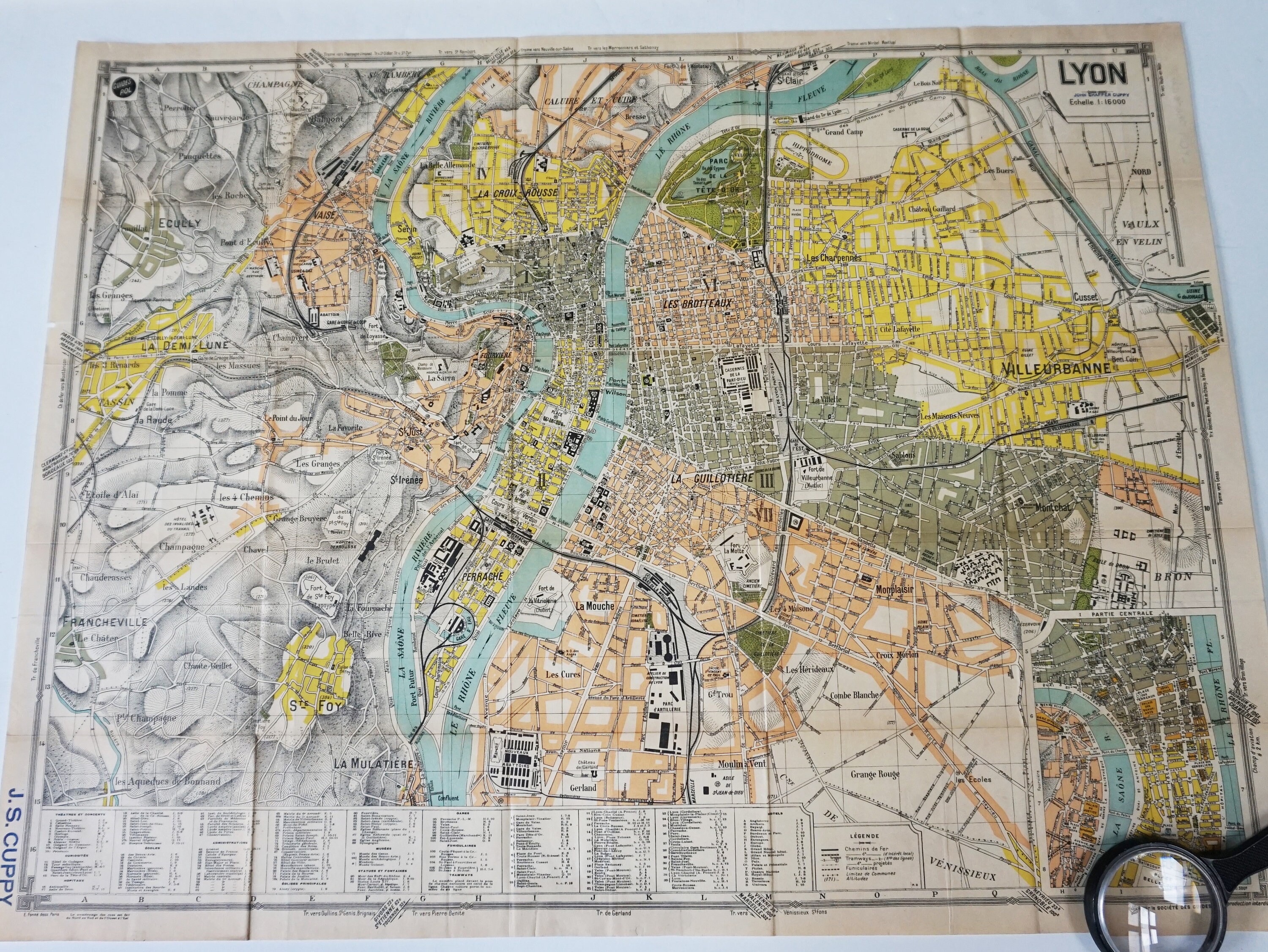 French Maps / Lyon / Authentic Map / 4 Color / Beautiful Detailed ...