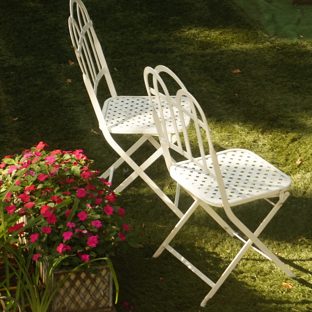 Iron Chairs / Lattice Weave / Folding Heavy Duty - Etsy