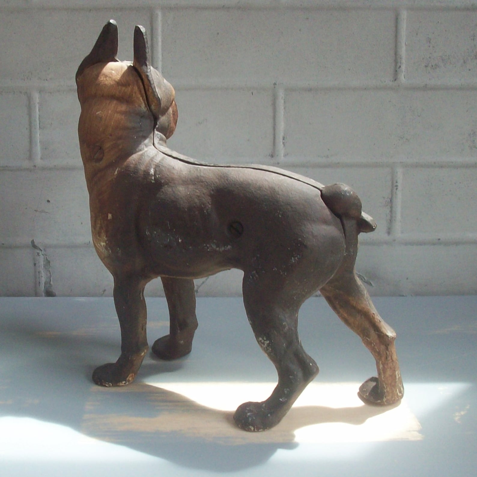 Vintage Cast Iron Dog / Boston Terrior / Original Finish / - Etsy
