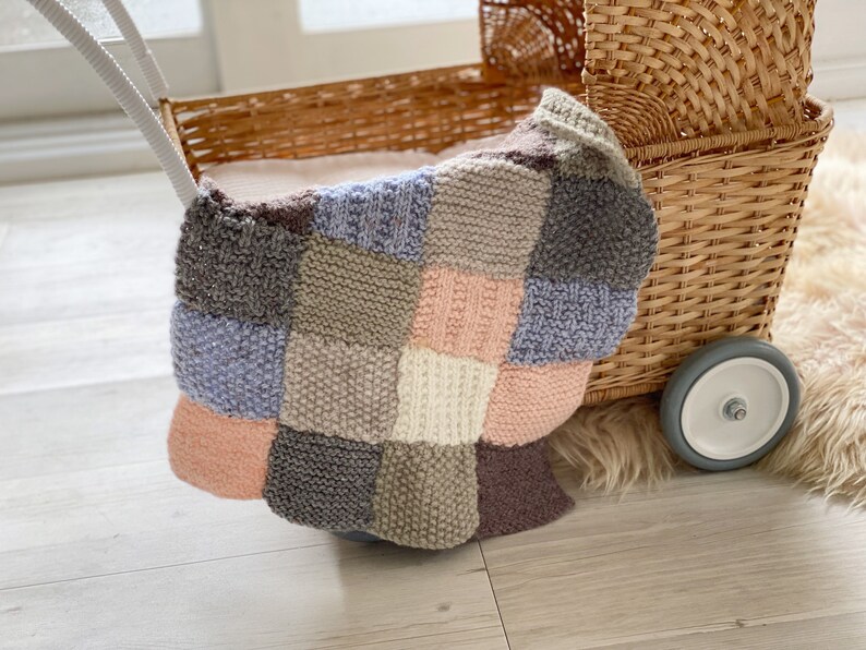 Patchwork Doll Blanket PDF Knitting Pattern - Doll Blanket Knitting ...