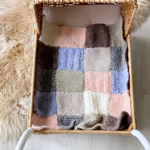 Patchwork Doll Blanket PDF Knitting Pattern - Doll Blanket Knitting ...