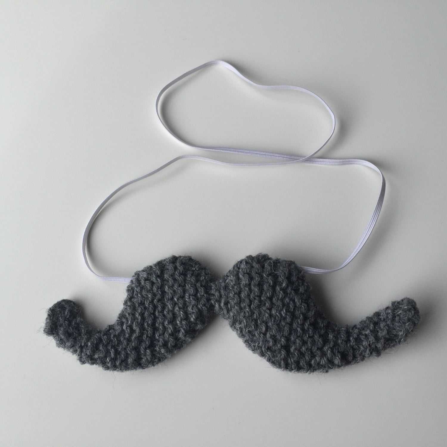 Knitted Moustache - Grey Knitted Accessory - Photo Prop - Comedy ...