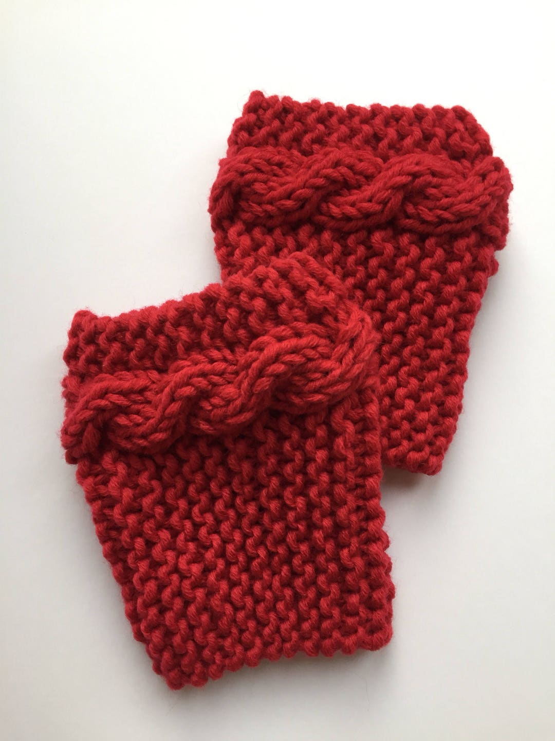Kids Leg Warmers - Red Boot Cuffs - Chunky Knitted Foot Accessory - 3 ...