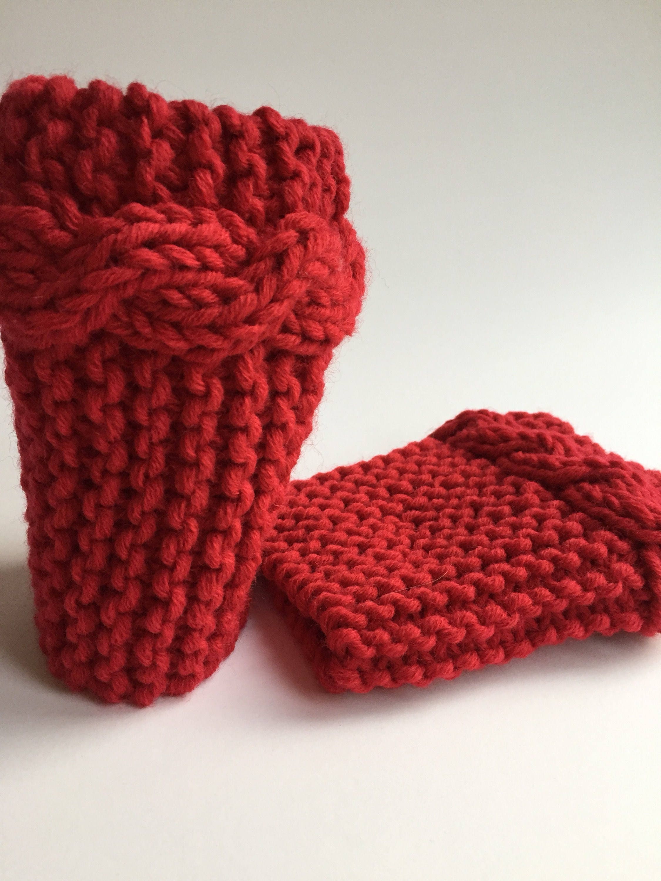 Kids Leg Warmers - Red Boot Cuffs - Chunky Knitted Foot Accessory - 3 ...
