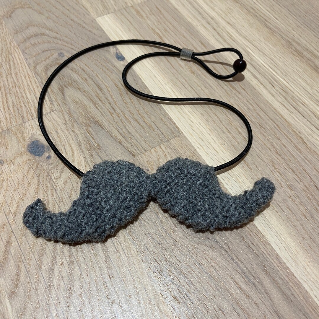Knitted Moustache - Grey Knitted Accessory - Photo Prop - Comedy ...
