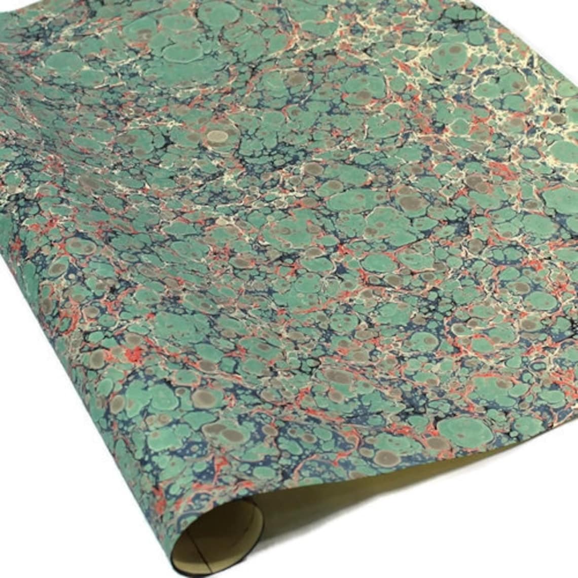 Hand-Marbled Paper Imported From Italy Stone Coral and | Etsy
