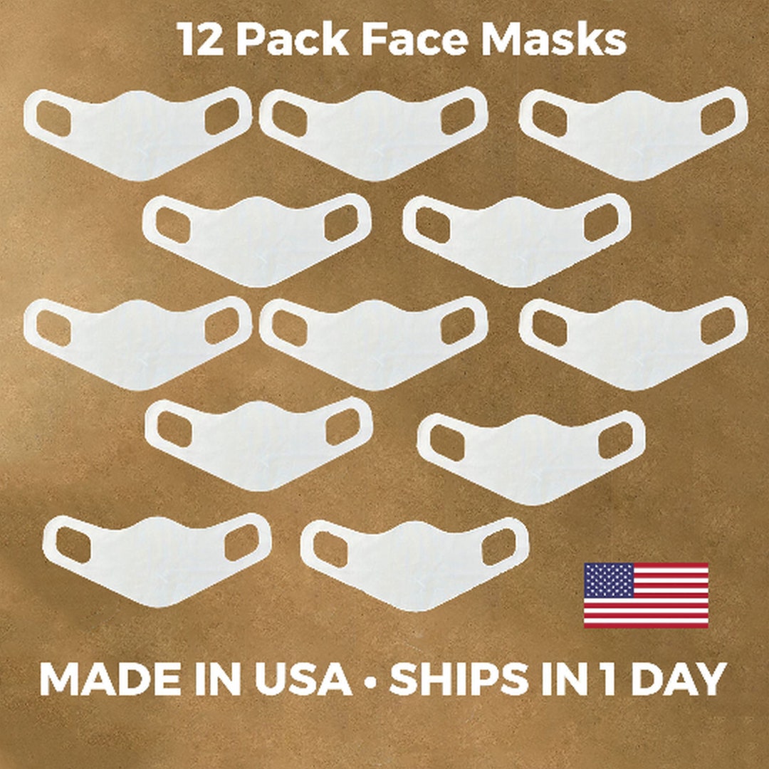 Face Mask - 12 Pack - Laser Cut - No Touch - White - Etsy