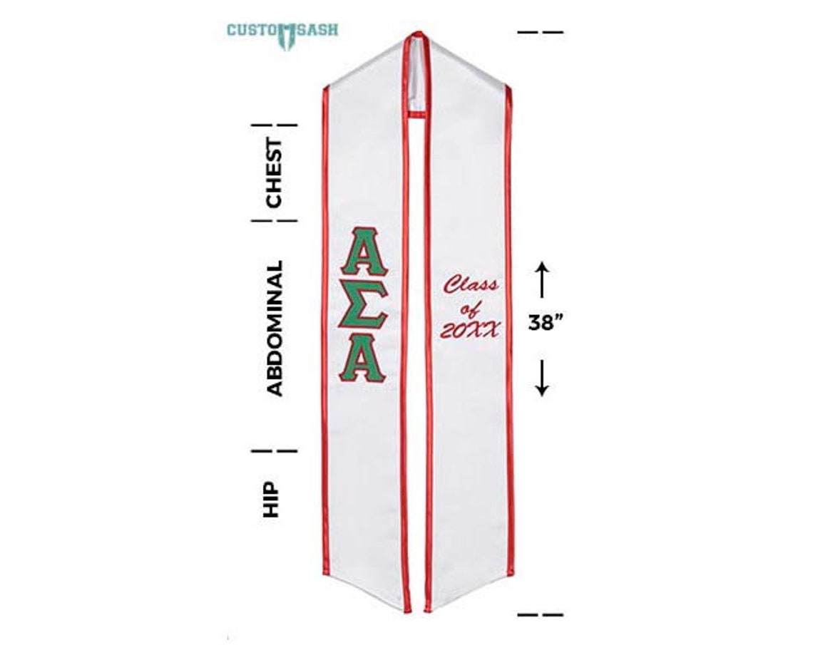 Alpha Sigma Alpha Sorority Graduation Stole / Graduation | Etsy