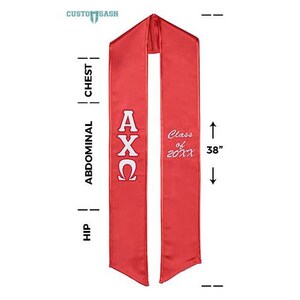 Alpha Chi Omega - Sorority Graduation Stole / Graduation Sash - Etsy
