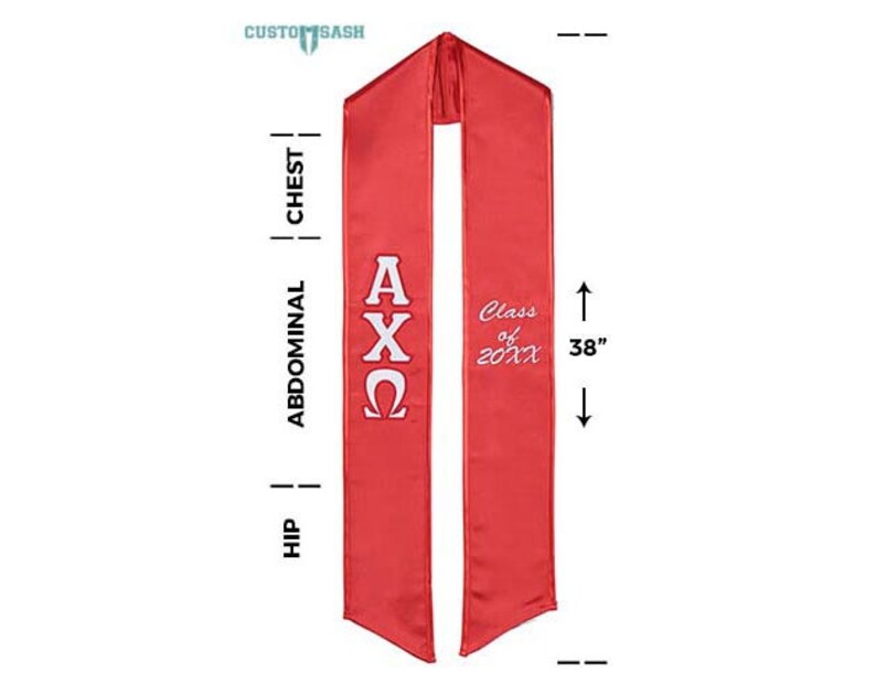 Alpha Chi Omega Sorority Graduation Stole / Graduation Sash - Etsy
