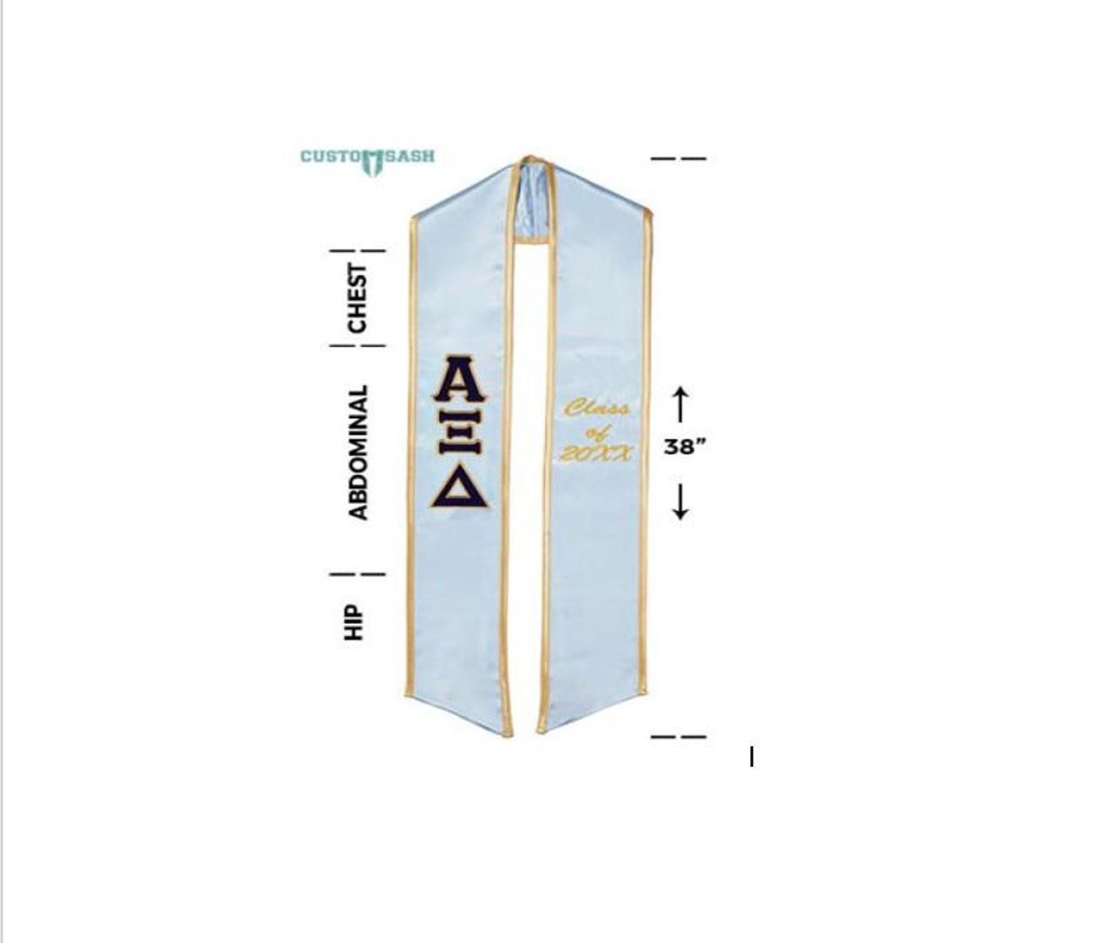 Alpha Xi Delta - Sorority Graduation Stole / Graduation Sash - Etsy