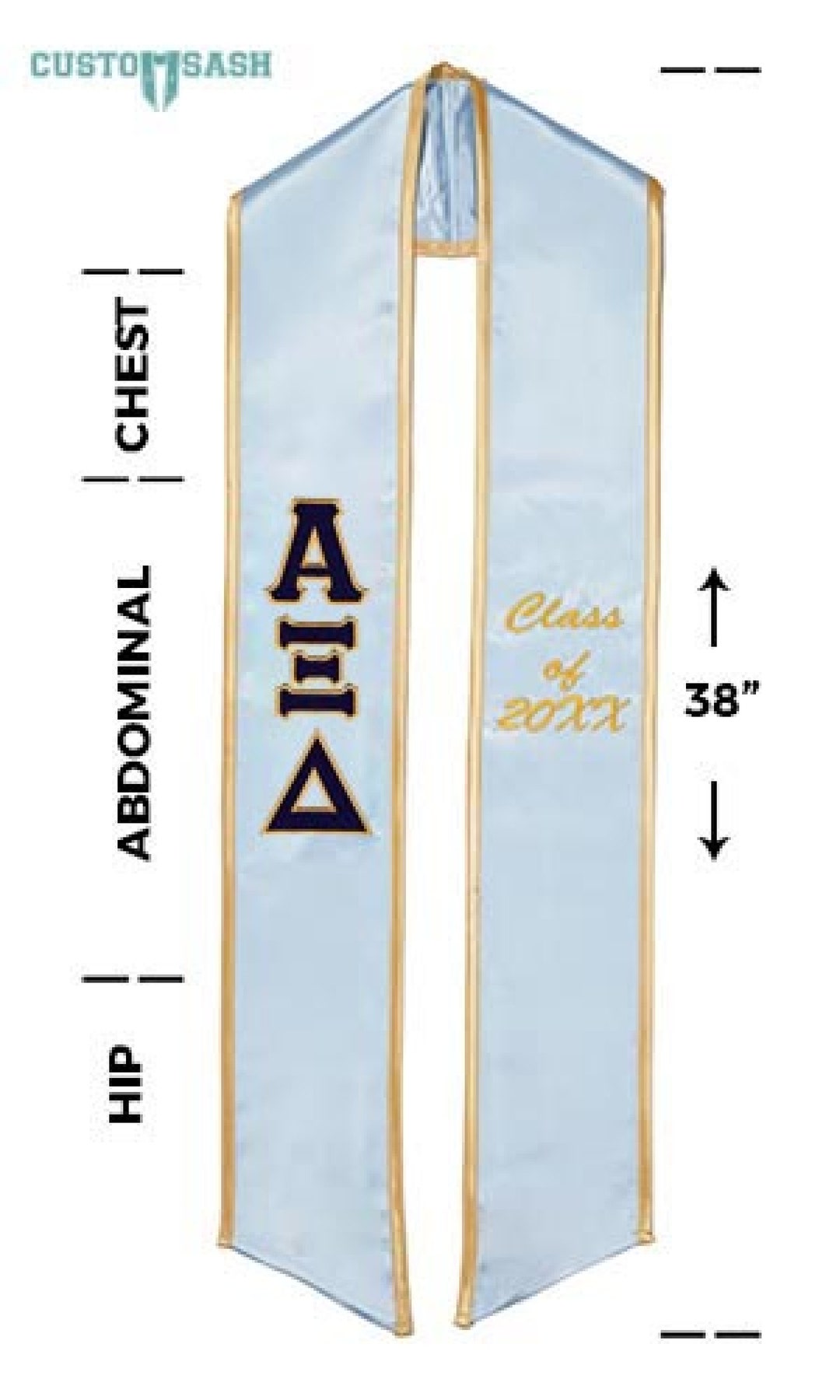Alpha Xi Delta - Sorority Graduation Stole / Graduation Sash - Etsy