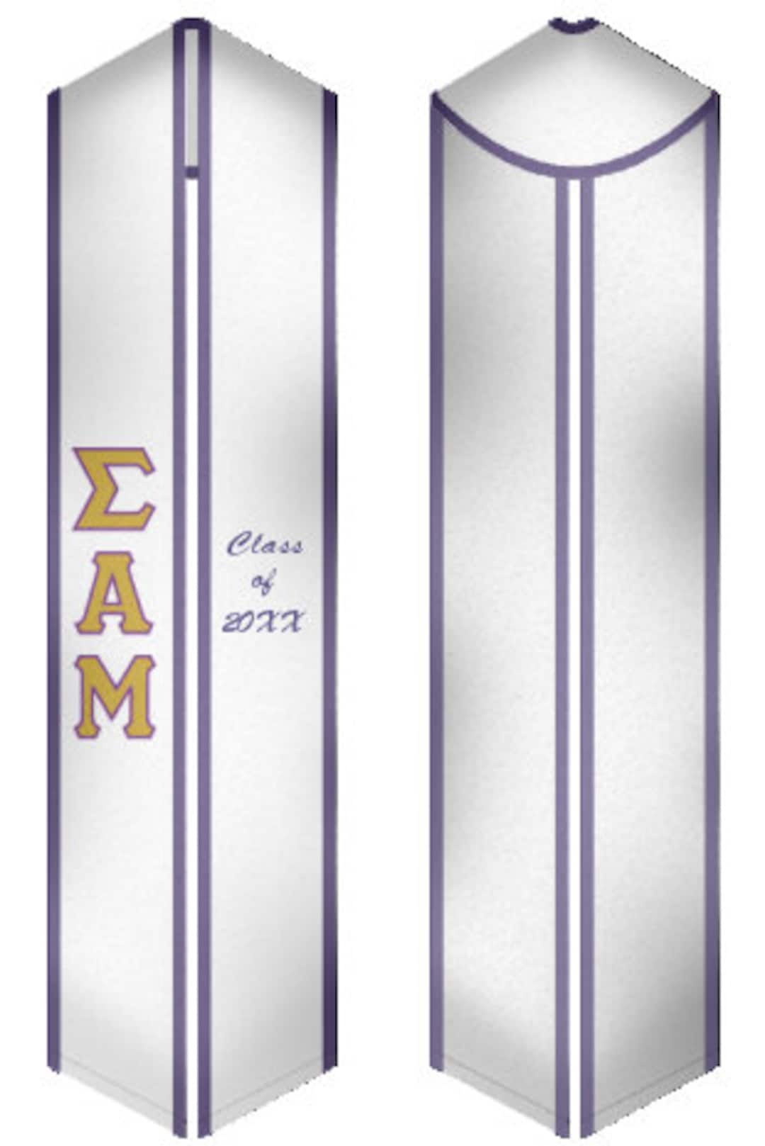 Sigma Alpha Mu Fraternity Graduation Stole / Graduation Sash White - Etsy